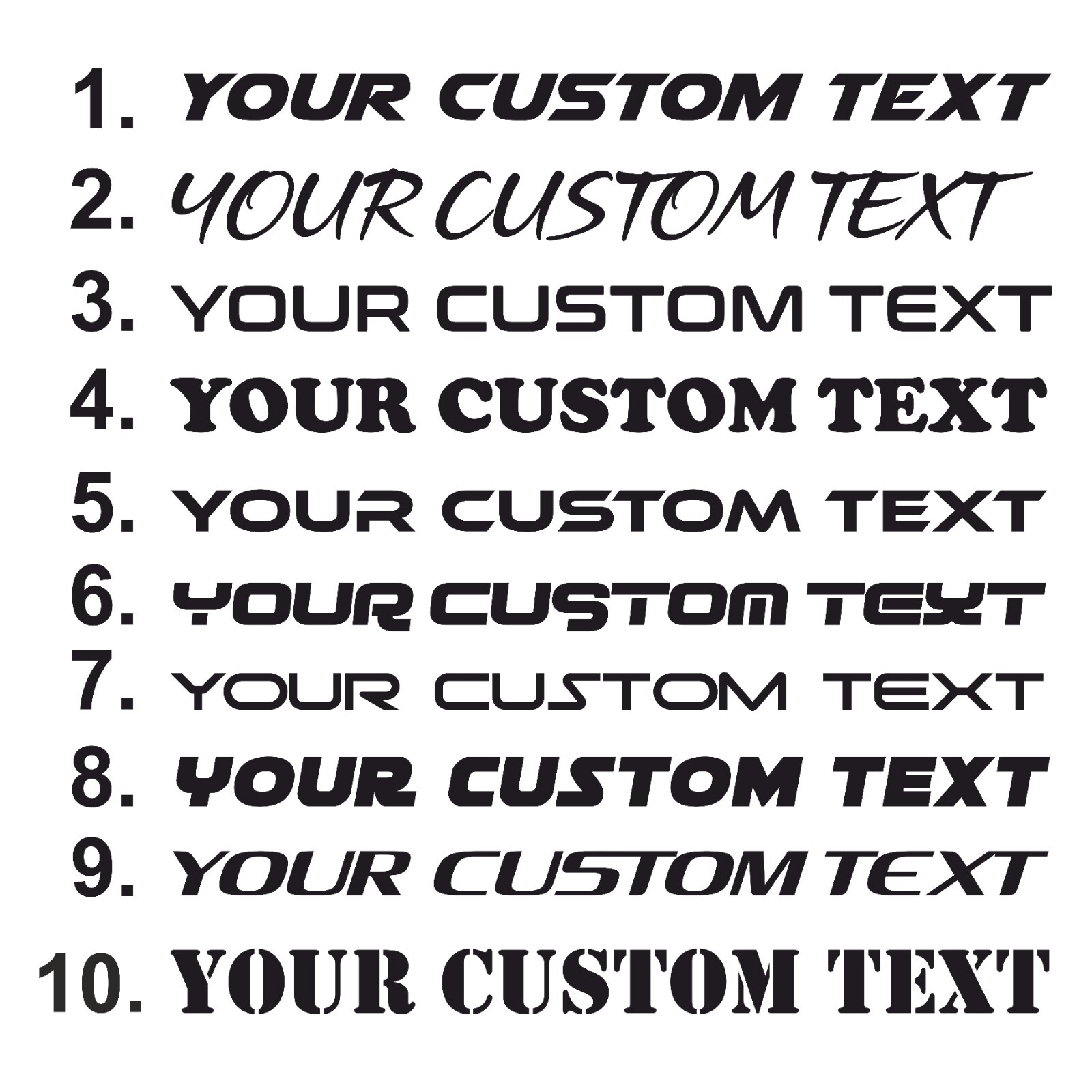 Custom Sunstrip Personalised Text Windscreen Banner decal 1400 x 200mm ...