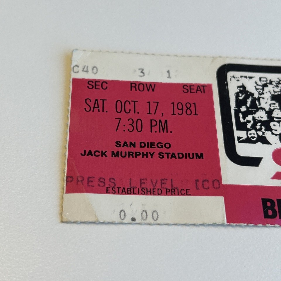 SDSU - BYU Cougars Football Ticket Stub 10/17/1981 Jim McMahon Steve ...