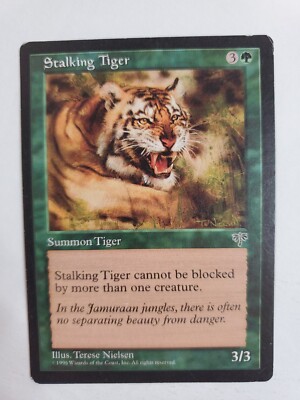 MTG Magic The Gathering Card Stalking Tiger Summon Tiger Green Mirage ...