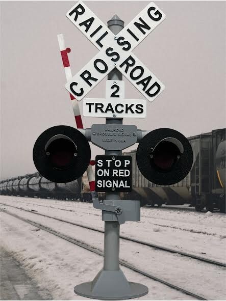Tabletop RAILROAD TRAIN CROSSING signal sign with flashing led lights ...