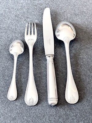 CHRISTOFLE MALMAISON SILVERPLATED FLATWARE SET 48 PCS FOR 12 PEOPLE ...