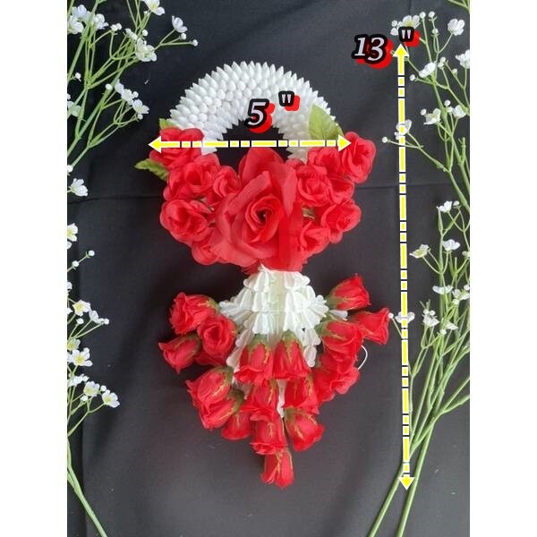Round Hand Garland Artificial Gardenia Plastic Rose Decor Fabric Hang ...