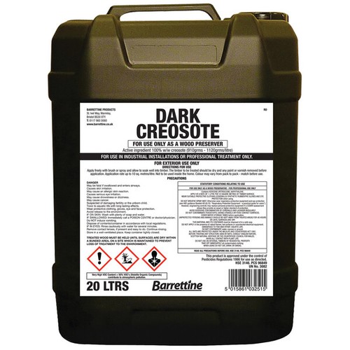 BARRETTINE DARK TRADITIONAL CREOSOTE 20LTR WOOD TREATMENT PRESERVER 20 ...