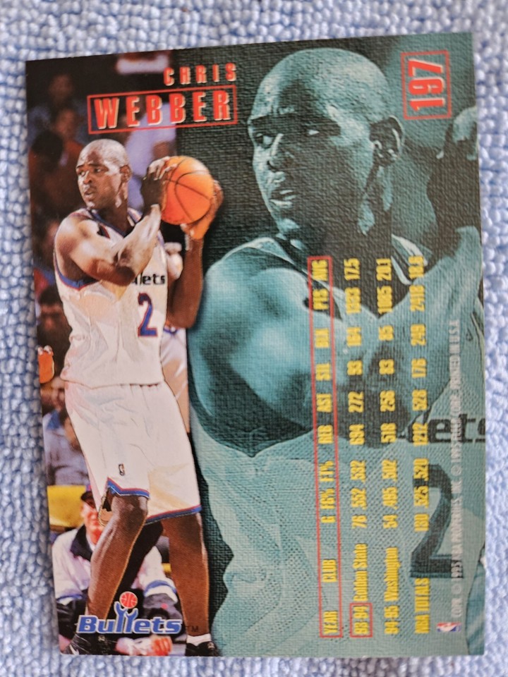 1995-96 FLEER CHRIS WEBBER WASHINGTON BULLETS #197 | eBay