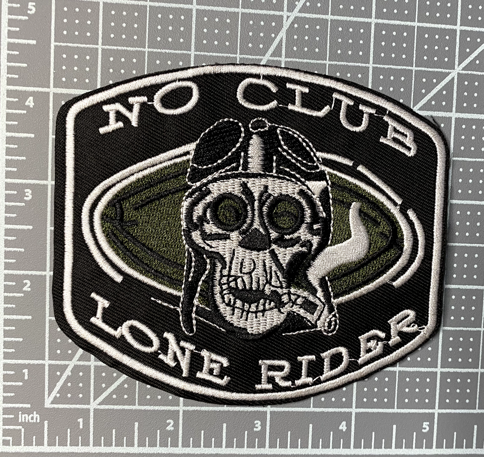No Club Lone Rider Motorcycle 4in Embroidered Iron-on Patch | eBay