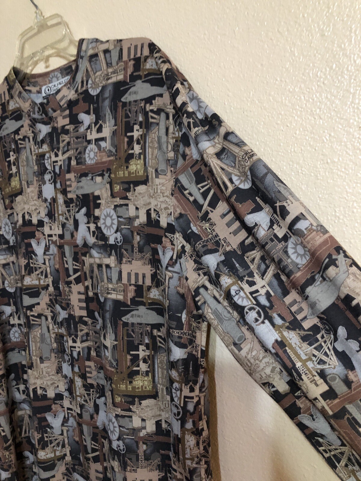 Men’s M Oilfield Camo Camouflage Rig Roughneck Polyester Long Slv T ...