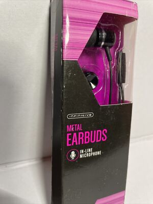 Infinitive Metal Earbuds with In-Line Microphone - Black NEW | eBay