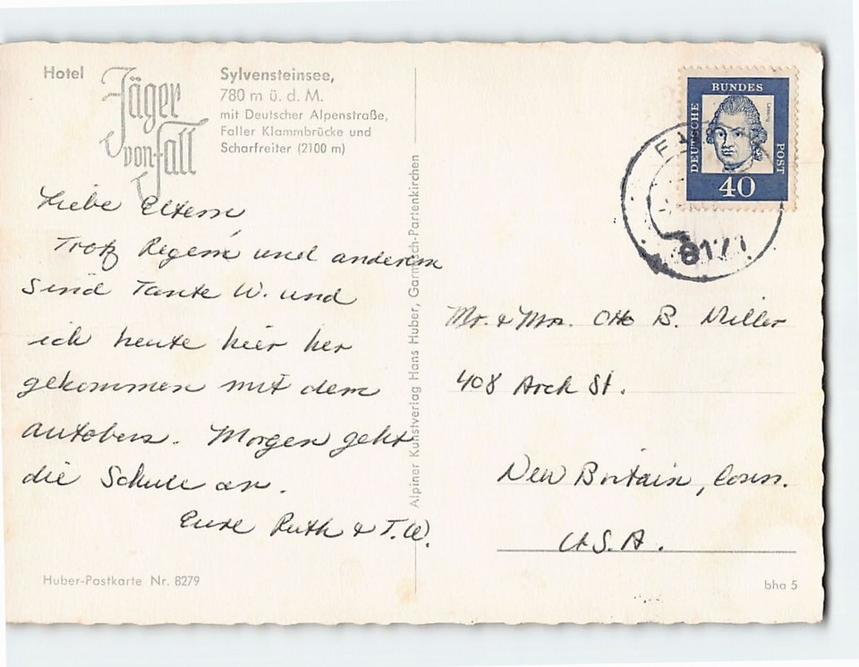 Postcard Hotel Jäger von Fall Sylvensteinsee Lenggries Germany | eBay