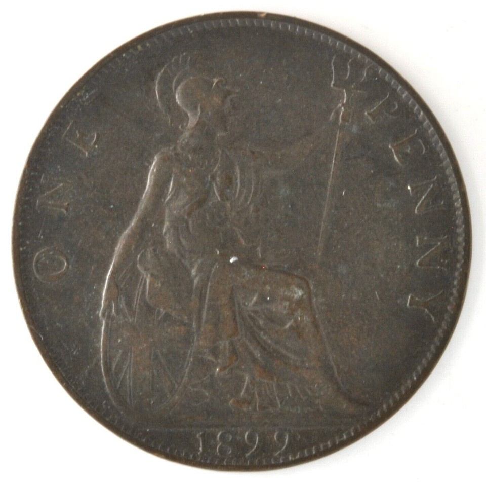 1899 Great Britain One Penny Bronze Coin Victoria KM# 790 | eBay