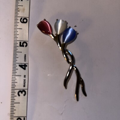 Red White Blue Silvertone Balloon Brooch | eBay