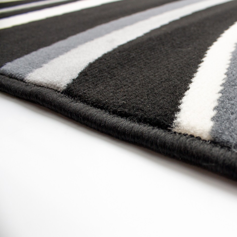 Long Black White Hallway Carpet Runner Rugs Monochrome Modern Hall Mats ...
