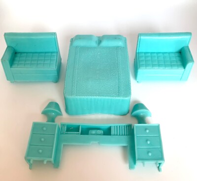 Vintage Superior Miniatures Turquoise Blue Plastic Dollhouse Master ...