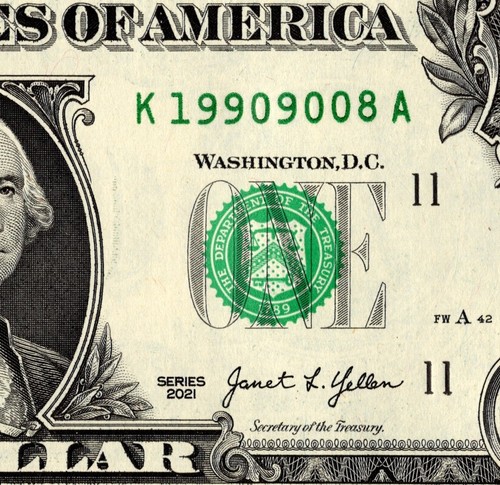 Sept 8 1990 Birthday note Fancy Serial Number One Dollar Bill ...