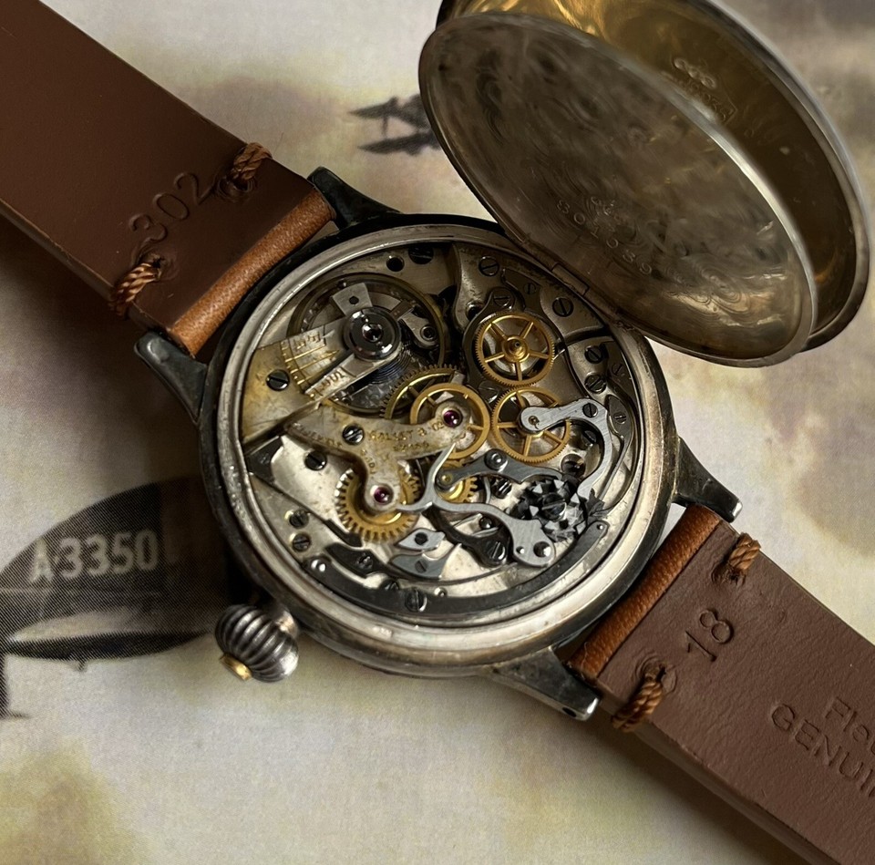 Rare Vintage WW1 Military Gallet Multi-Chron Chronograph Silver Watch ...