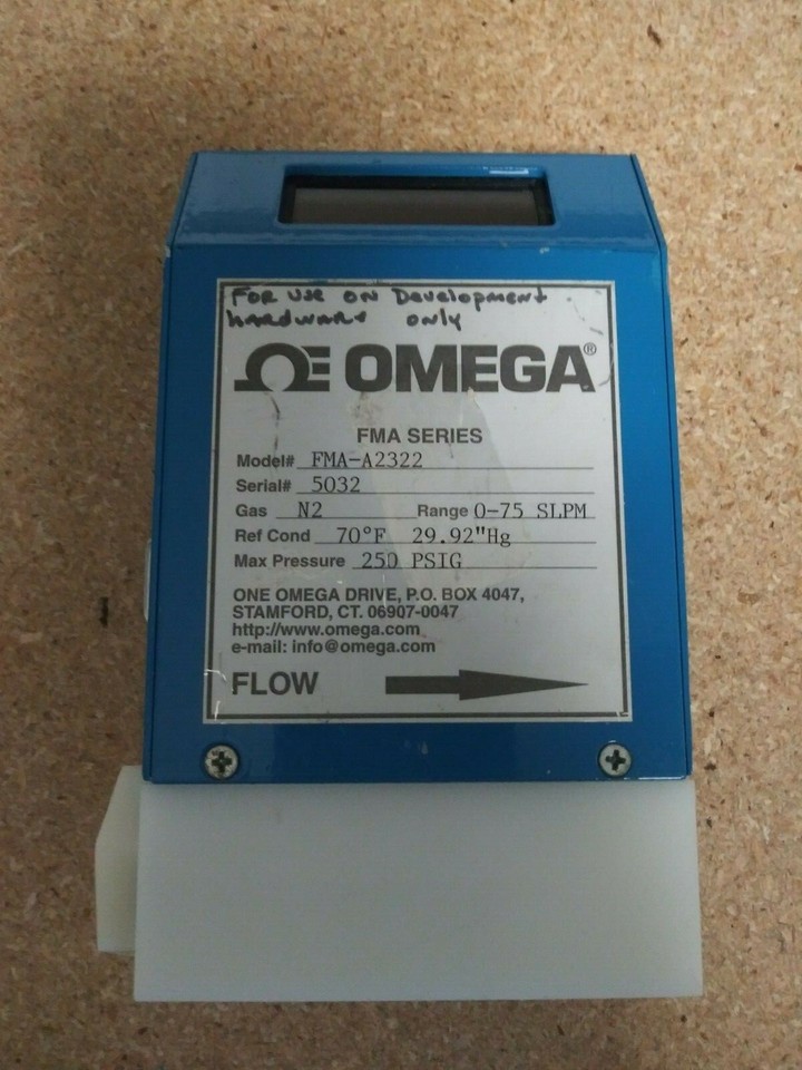 OMEGA FMA-A2322 POLYACETAL MASS FLOW METER WITH DISPLAY N2 75 SLPM | eBay