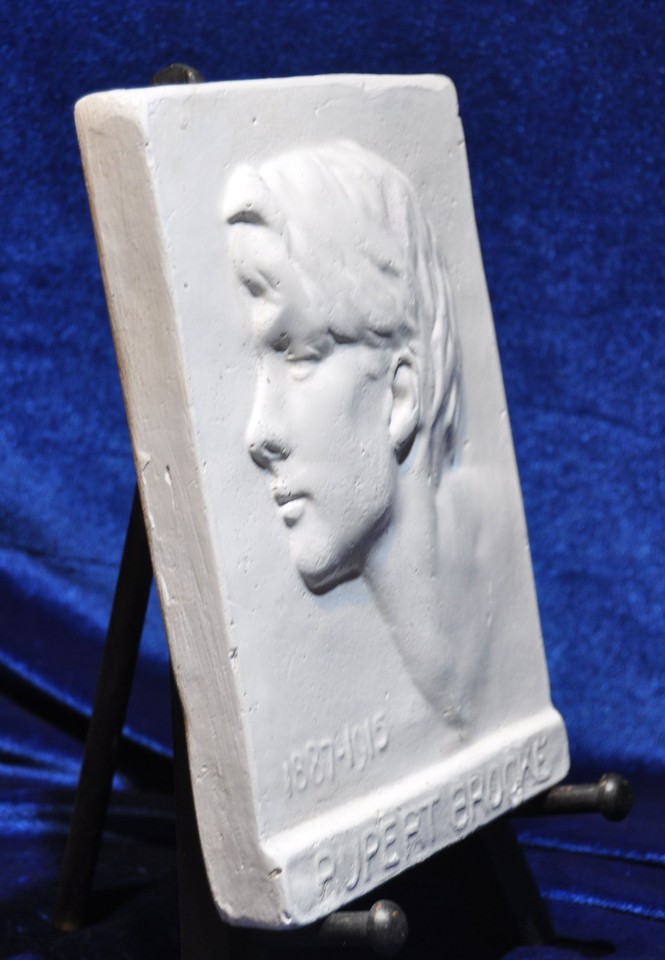 RUPERT BROOKE PLAQUE RELIEF REPLICA LONDON PROFILE MALE FIGURAL BUST ...