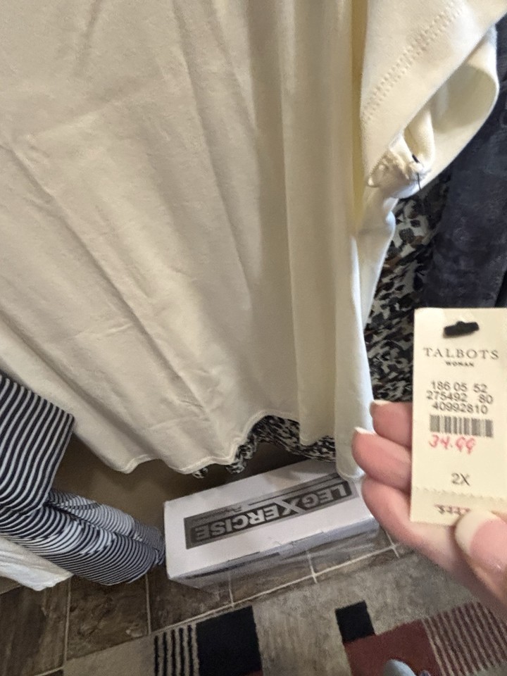 Talbots Short Sleeve Embroidery At Neckline New With Tags Tee | eBay