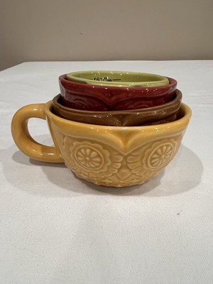 Cracker Barrel Owl Measuring Cups - Set Of 4 - Colorful | eBay