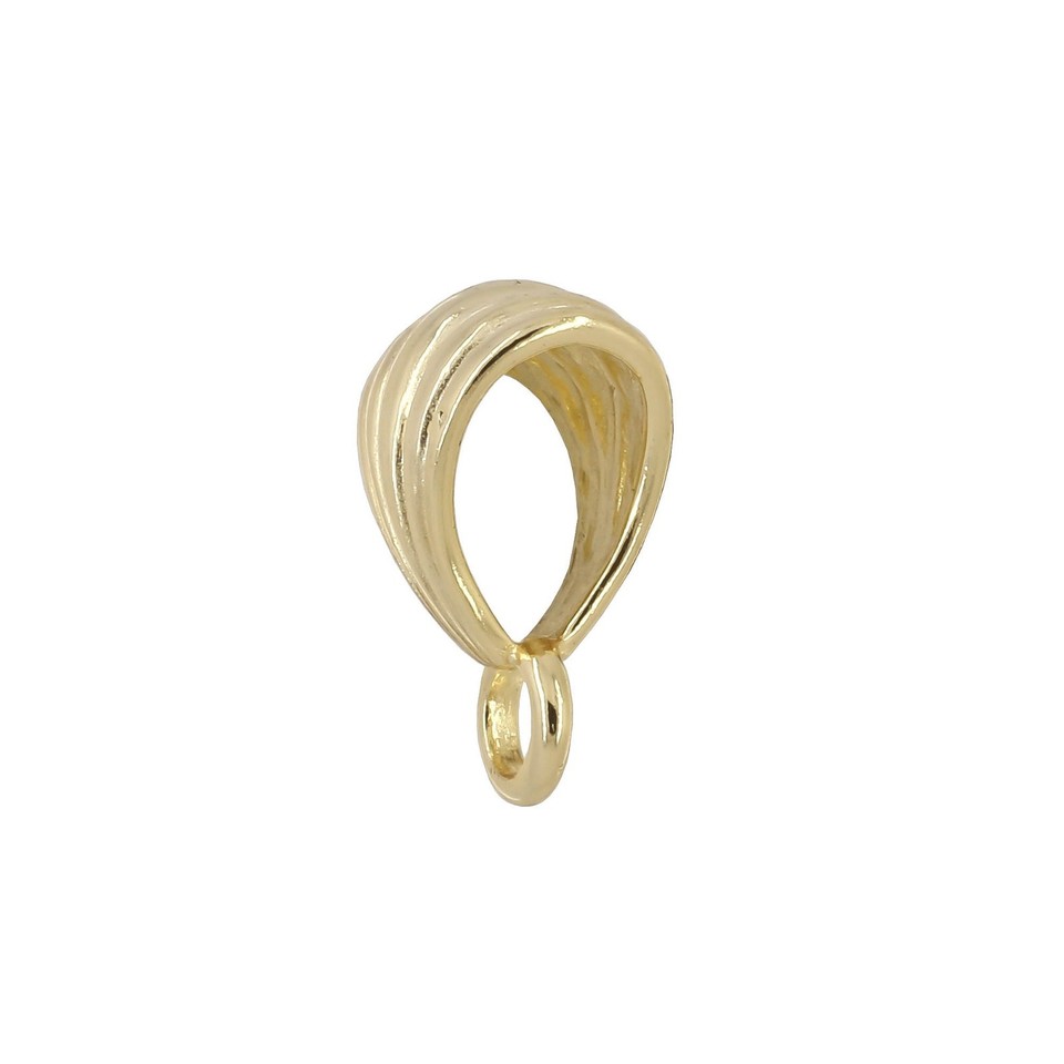 14KT Gold Plated Sterling Silver Shell Slider Pendant Clasp Bail ...
