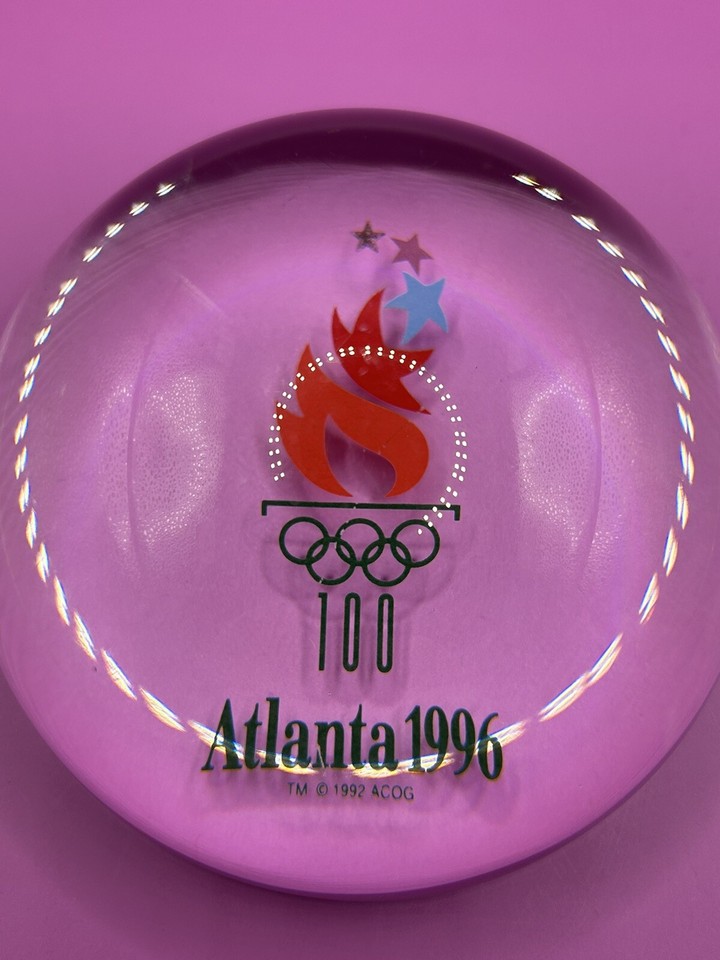 Atlanta 1996 Olympics Olympic clear glass dome paperweight | eBay