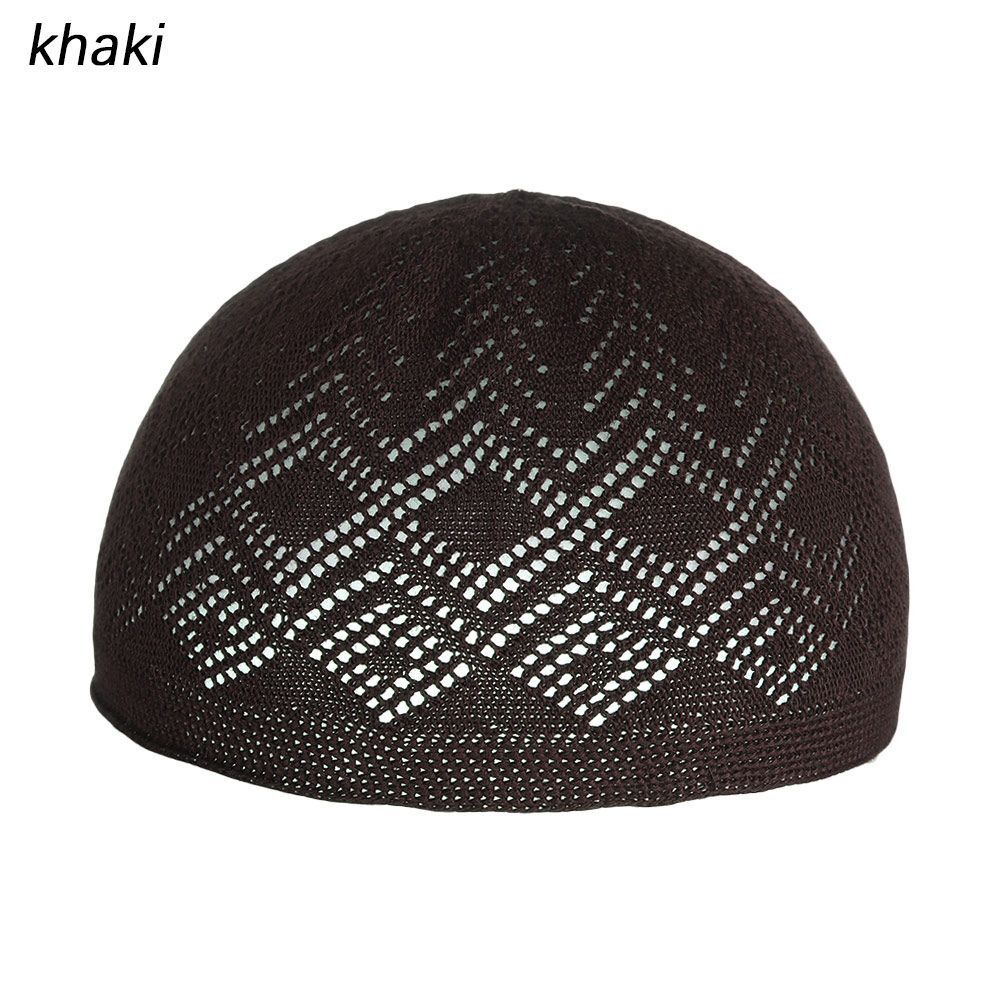 hat Kippah Skull Cap Men Prayer Muslim Cap Islamic Mosque Hats Beanies ...
