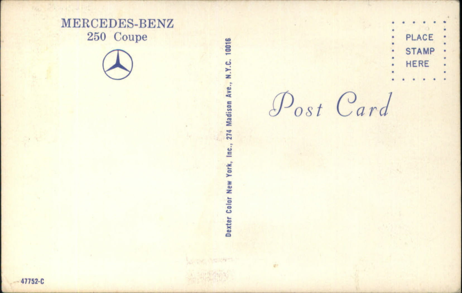 Mercedes-Benz 250 Coupe Auto Car Promo Vintage c1960 Postcard | eBay