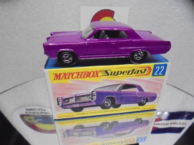ORIGINAL MATCHBOX SUPERFAST #22 PURPLE PONTIAC COUPE w/BOX | eBay