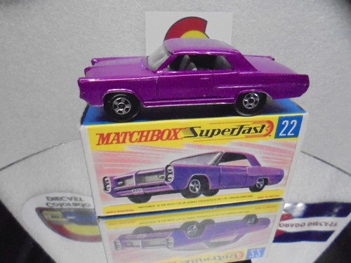 ORIGINAL MATCHBOX SUPERFAST #22 PURPLE PONTIAC COUPE w/BOX | eBay