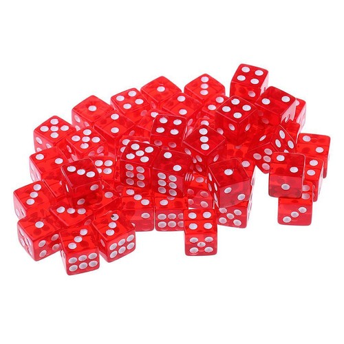 50x Acrylic 6 Side Spot Dice D6 for TRPG D&D Roleplaying Party Game ...
