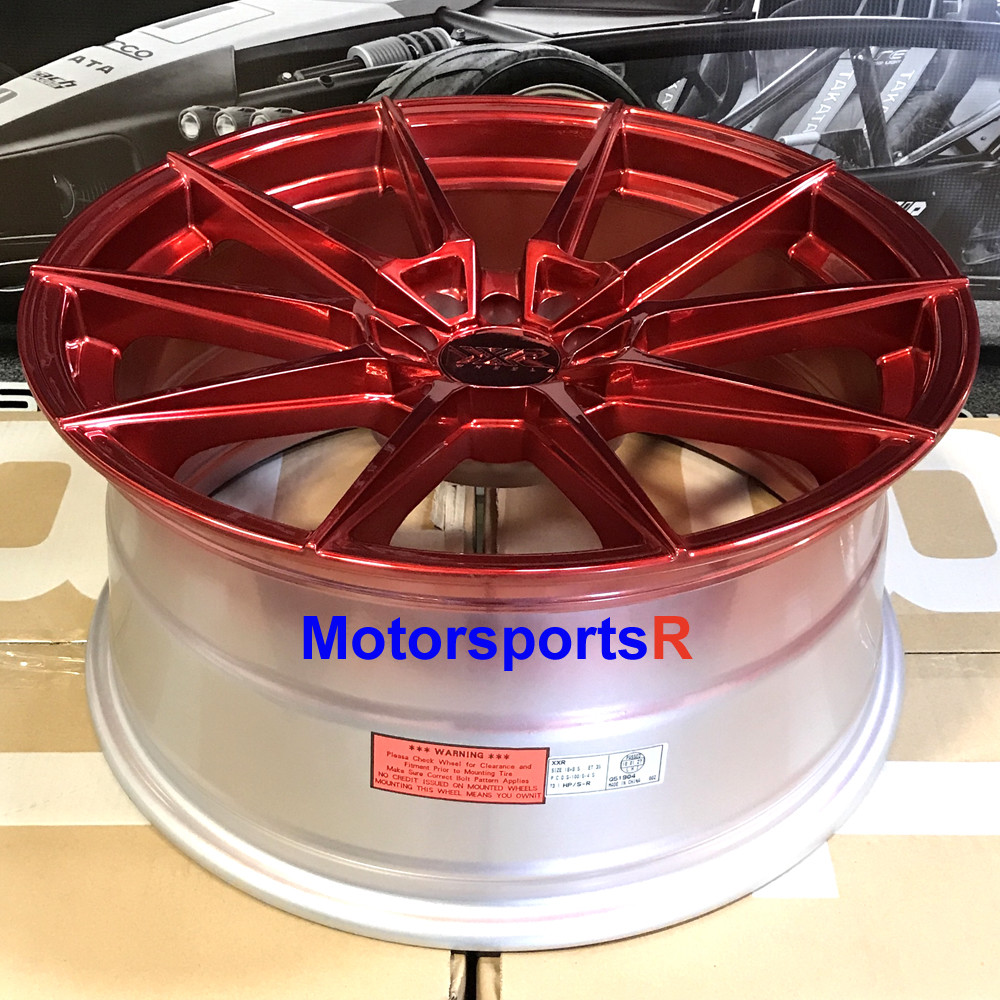 XXR Wheels 567 Candy Red 18 x 8.5 9.5 +20 Staggered Rims 5x4.5 5x114.3 ...
