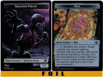 1x - SKELETON PIRATE \ MAP (#08/17) Token - FOIL - Lost Caverns of ...