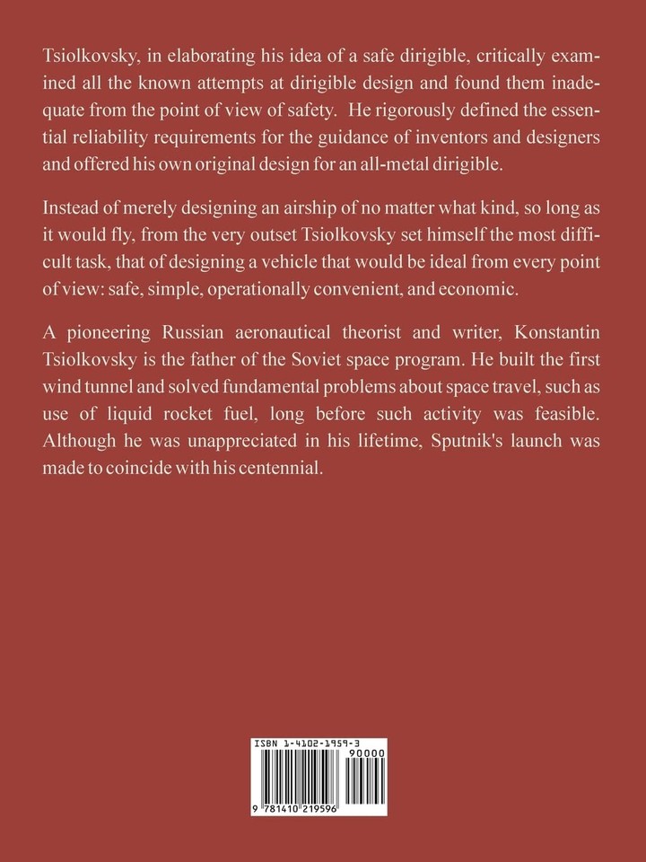 Tsiolkovsky, Konstantin, E. Dirigibles Book NEW 9781410219596 | eBay UK