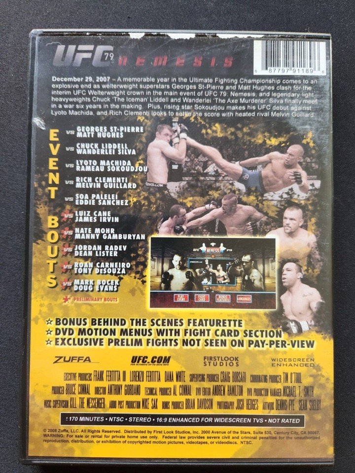 UFC 79: Nemesis (DVD, 2008) St-Pierre vs Matt Hughes; Chuck Lidell vs ...