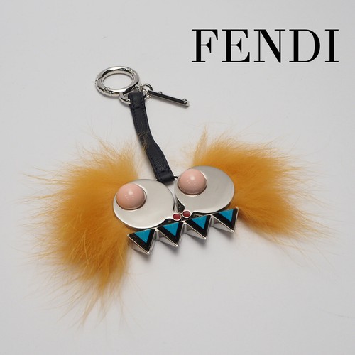 FENDI Monster Key Ring Bag Charm Women's Metal Leather Fur 7AR541 | eBay