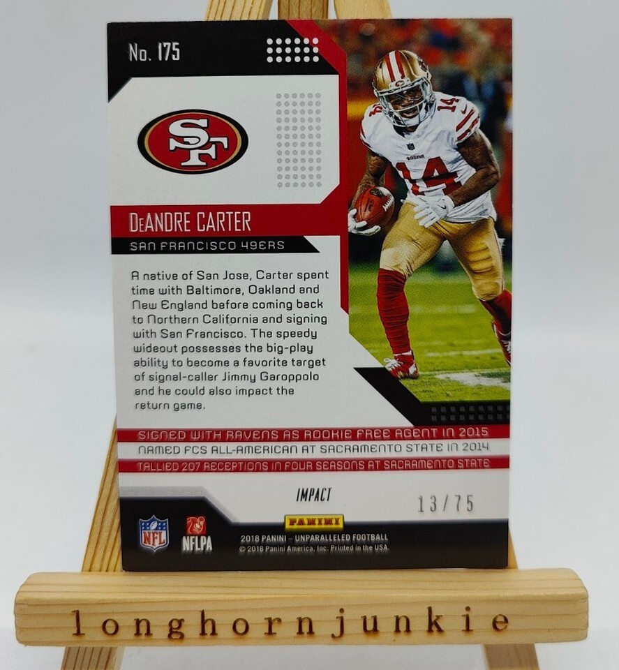 2018 Unparalleled Impact /75 DeAndre Carter RC rookie Chicago Bears | eBay