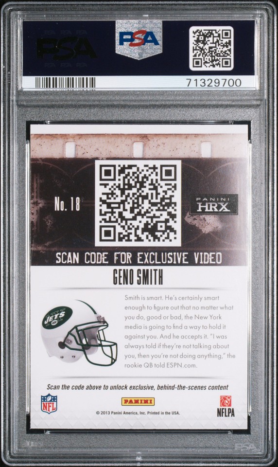 2013 Panini Prizm Geno Smith HRX Rookie Card No 18 PSA GEM MINT 10 | eBay