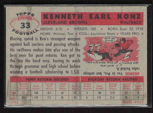 1956 Topps #33 Ken Konz PR | eBay
