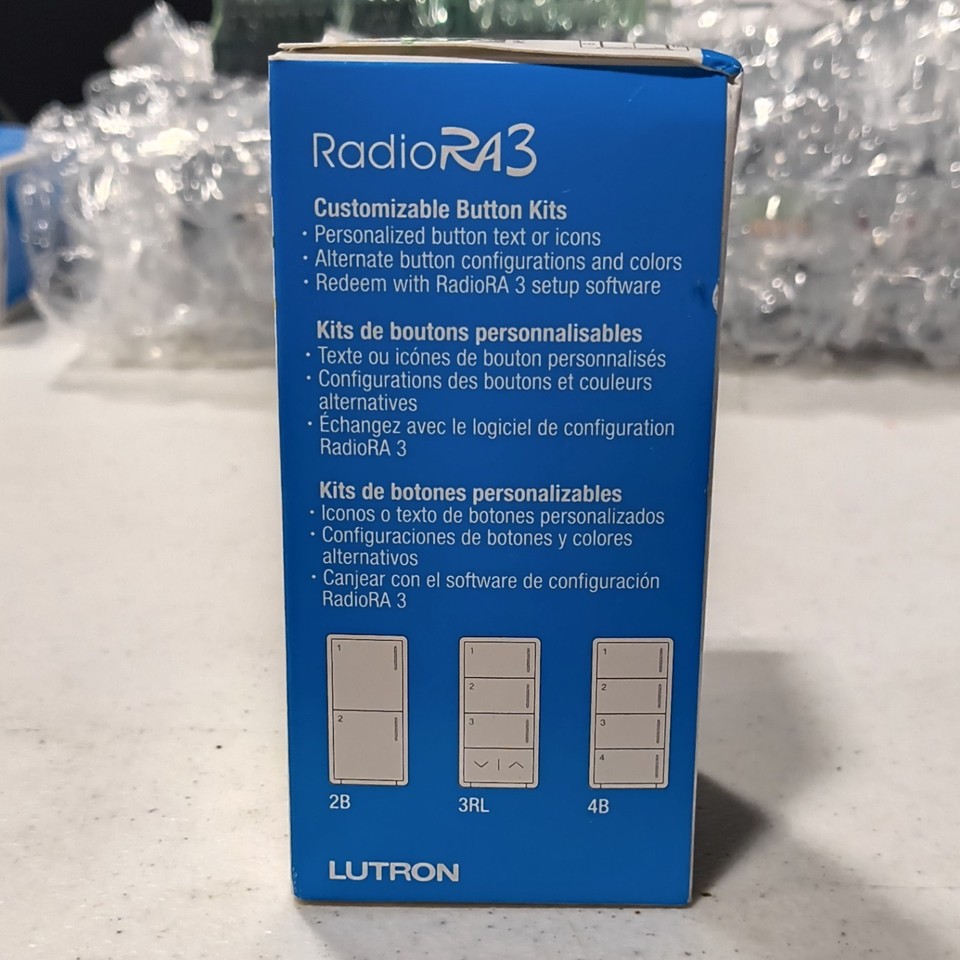 Lutron RadioRA 3 Sunnata Hybrid Keypad 2-Button White 120V RRST-HN2B-WH ...