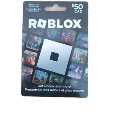 Unscratched 50 Canadian Dollar Robux Gift Card | eBay