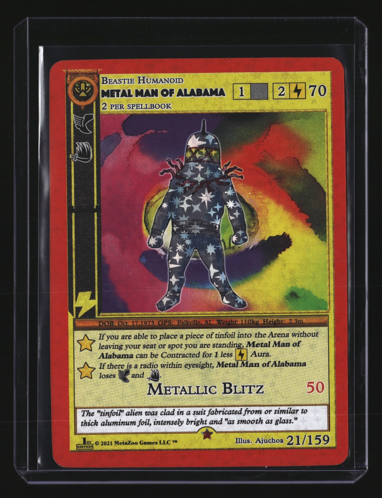 MetaZoo METAL MAN OF ALABAMA 21/159 Rev Holo Cryptid Nation 1st Edition ...