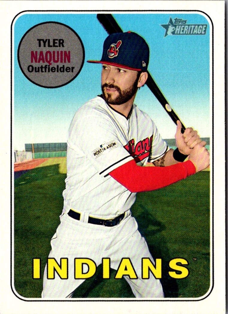 2018 Topps Heritage Tyler Naquin #630 Cleveland Indians Baseball Card ...