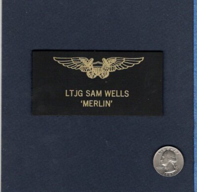 LTJG Sam MERLIN Wells Top Gun Movie US Navy Flight Suit Name Tag ...