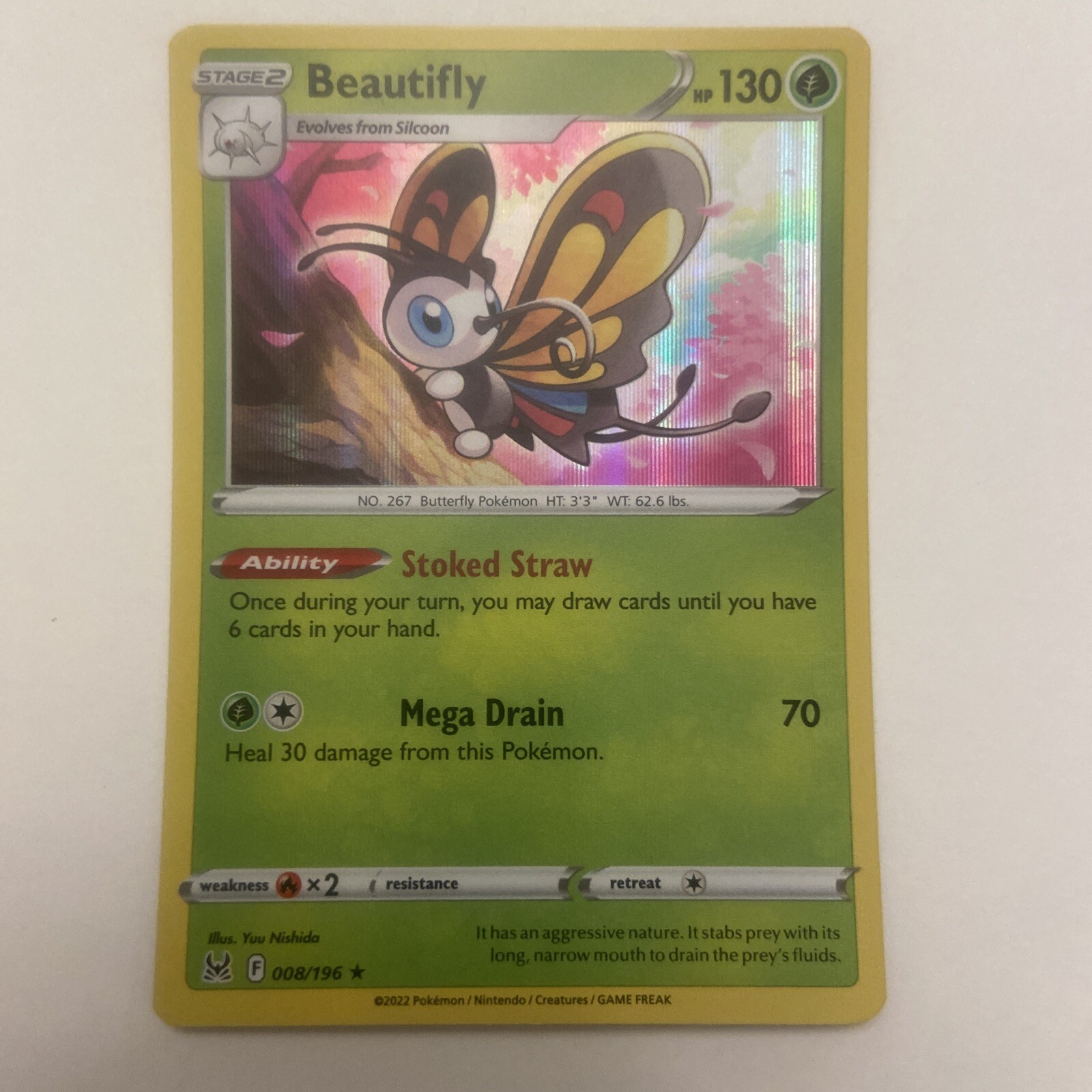 Lost Origin Singles - Near Mint Pokémon TCG Beautifly Holo Awesome Card ...