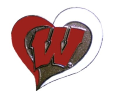 Wisconsin Badgers Pins University of Wisconsin Pins Love Heart College ...