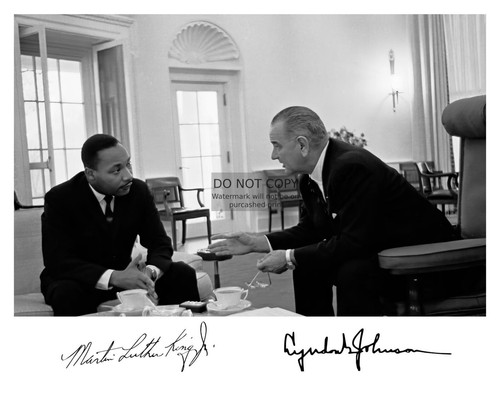 PRESIDENT LYNDON B. JOHNSON & MARTIN LUTHER KING JR. MLK AUTOGRAPHED ...