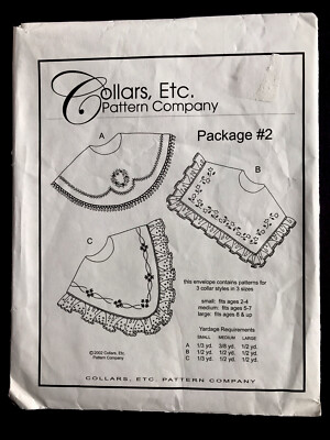 Rare Collars Etc Heirloom Collars Package #2 Child S M L Sewing Pattern ...