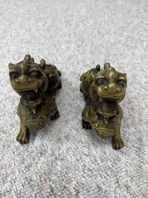 Chinese 8"Old Bronze PiXiu Phylactery Guardian Beast Brave troops ...