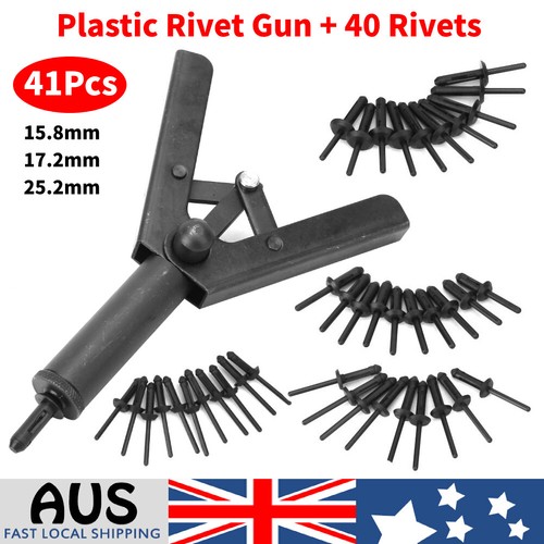 41Pcs 4 Size Rivets Hand Pop Rivet Gun for Plastic Rivets Riveting Tool ...
