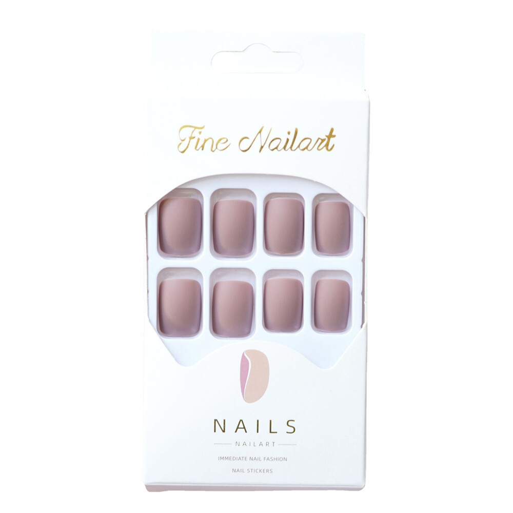 Matte Pure Color Purple Fake Nail Short Square Press on Nails for Nail ...