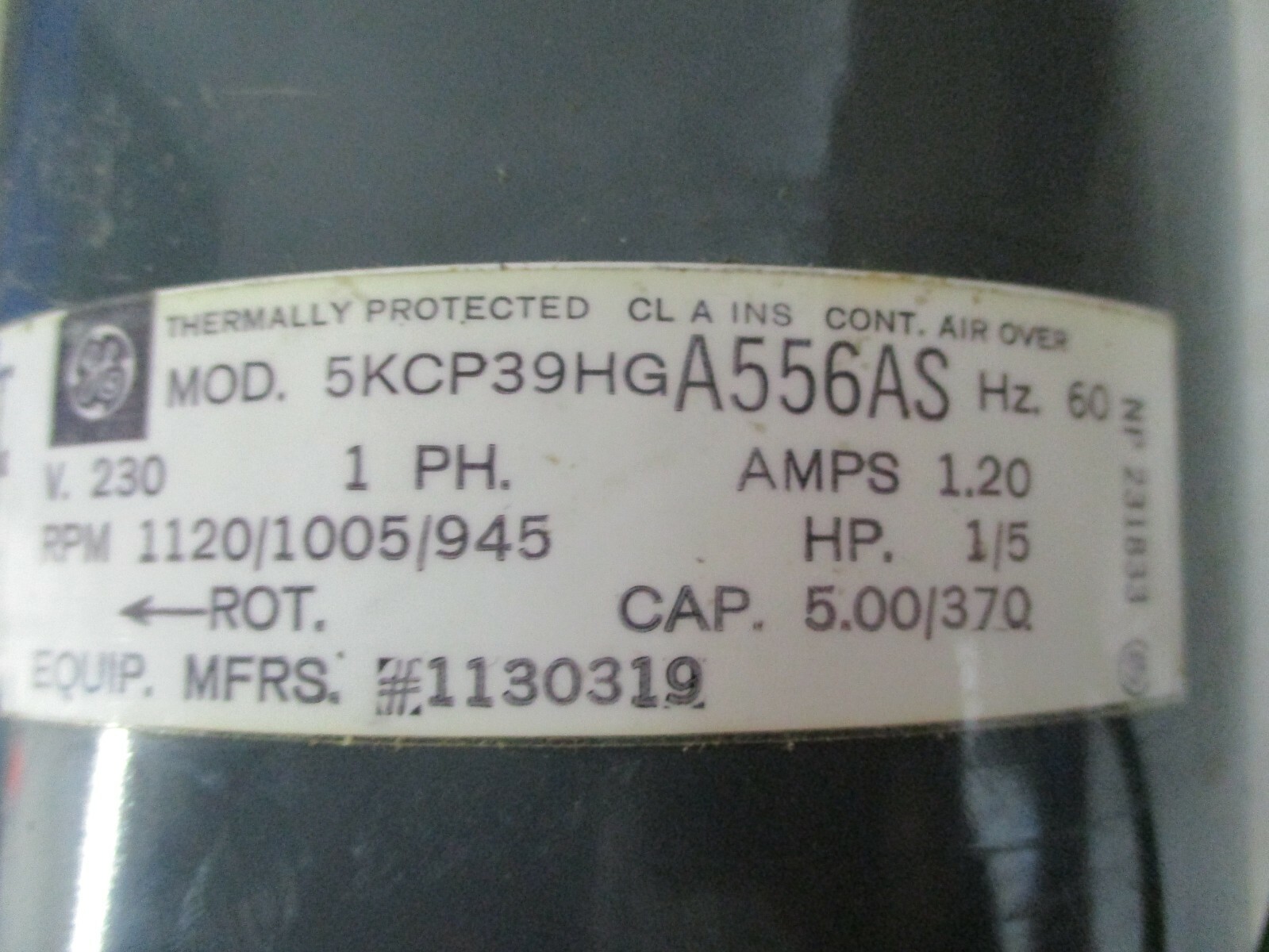 GE MOTOR 1/5 HP 5KCP39HG 5KCP39HGA556AS 1PH 230V FREE SHIPPING | eBay